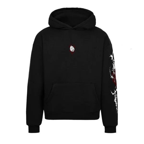 Berserk Griffith/Femto Oversized Graphic Black Pullover Hoodie